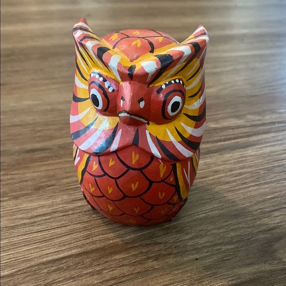 Handmade | Accents | Vintage Hand Carved Painted Folk Art Wood Owl ...